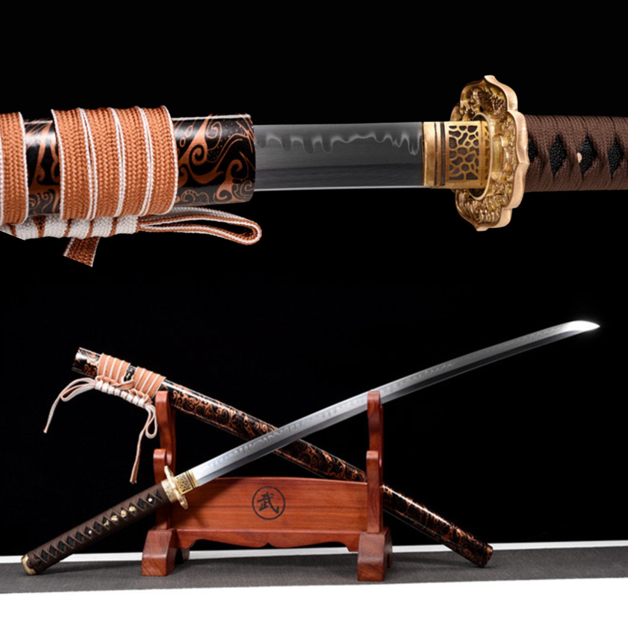 Australia Katana Jialuo T10 Clay Tempered Red Saya 伽羅 | Hand-forged Katana for Sale