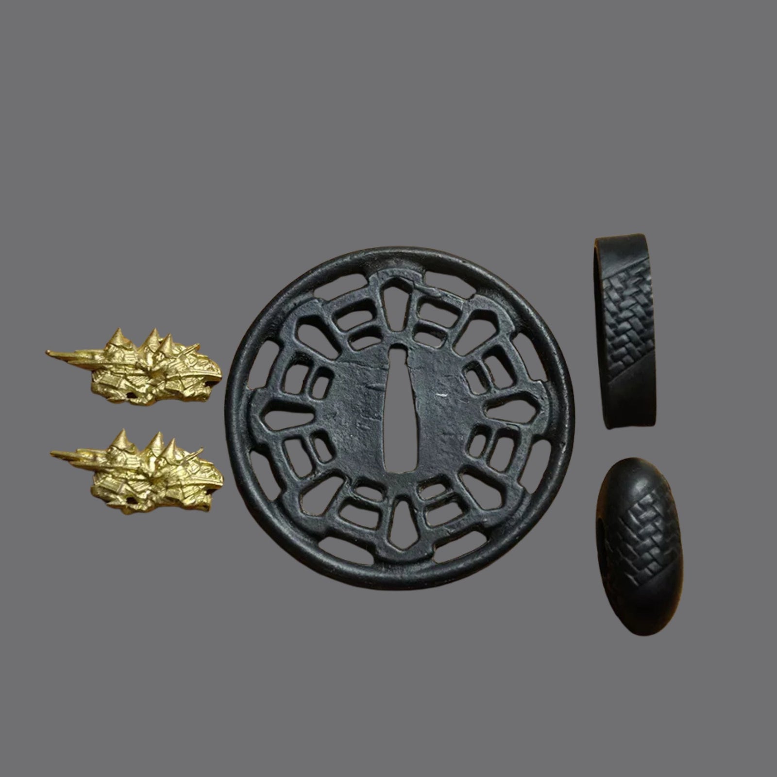 Australia Blackened Steel Tsuba with BaguaStyle Cutout Design | Hand ...