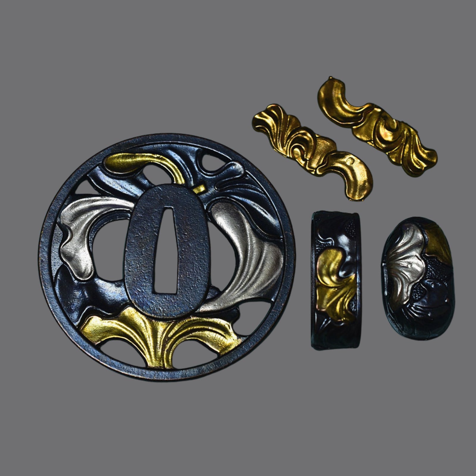 Australia Brass Tsuba with Iris Flower Design | Tsuba Sale NSW VIC QLD ...