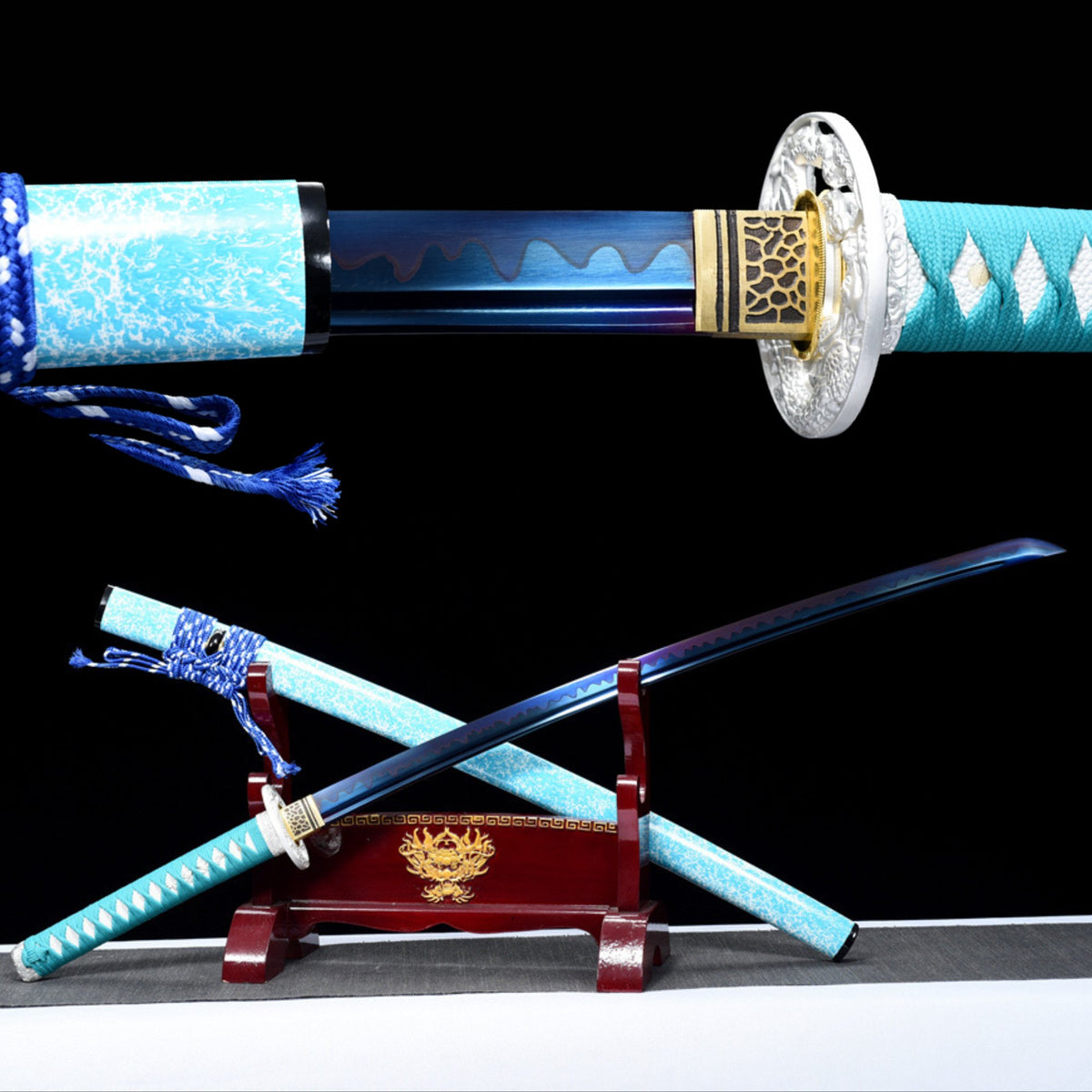 Australia Katana Blue Sky Spring Steel Blue Blade 藍天 | Hand-forged ...