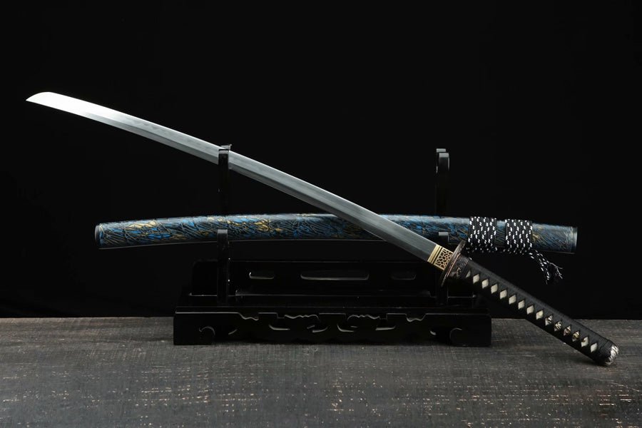 Exquisite Katana Damascus Folded Blade Samurai Sword | Azure Dragon ...