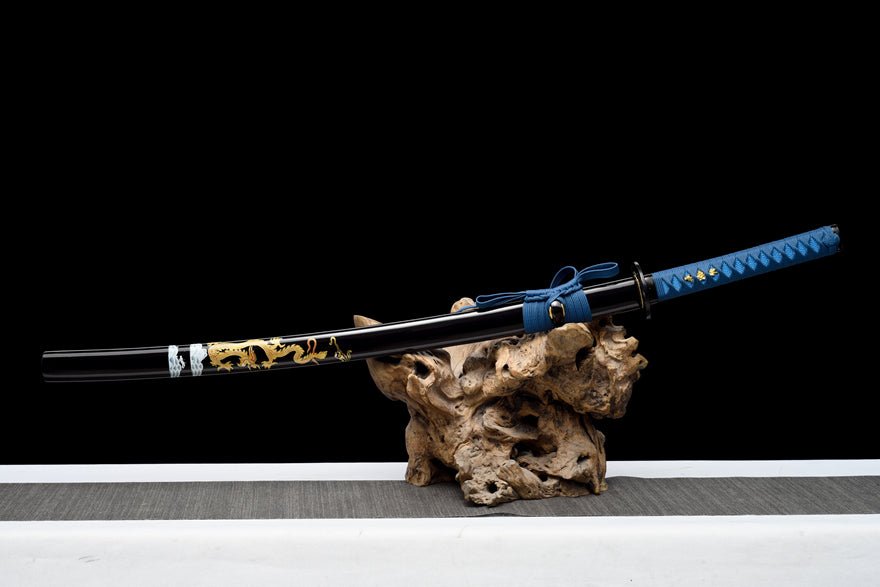 Australia Katana Geranosaurus Spring Steel Blue Blade 鶴龍 | Hand-forged ...