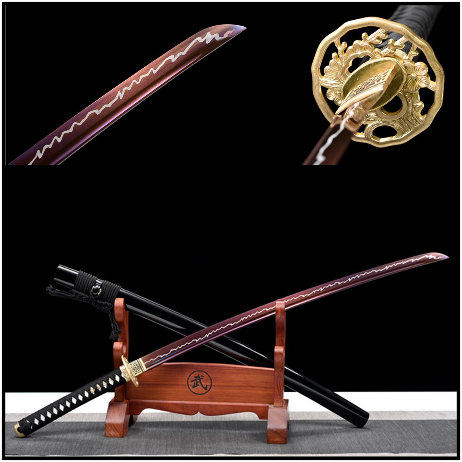 Australia Katana Rose Manganese Steel Purple Blade 玫瑰 | Hand-forged ...
